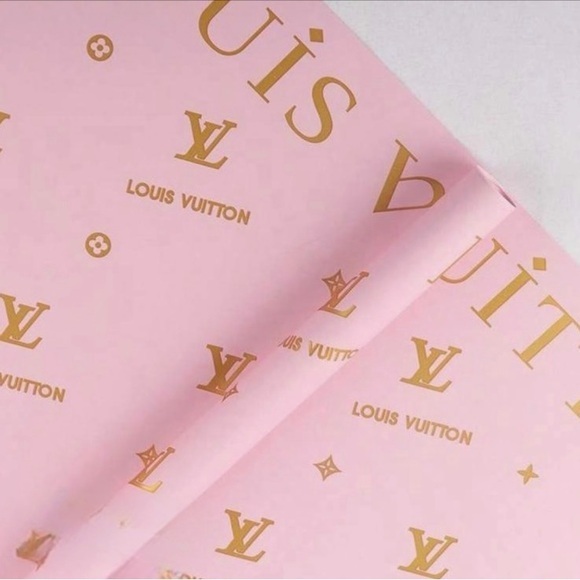 Party Supplies | Pink Gold Luxury Lv Print Gift Wrapping Paper | Poshmark